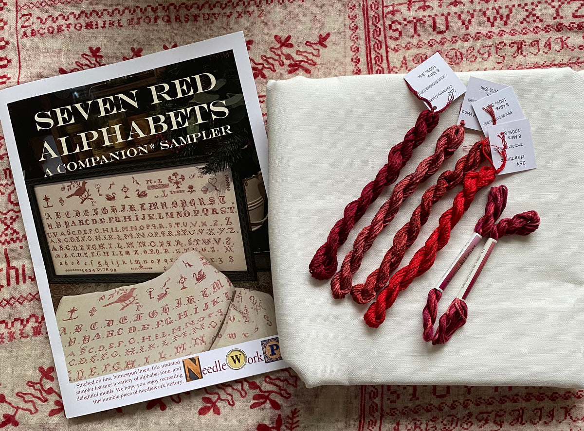 NeedleWork Press Seven Red Alphabets – Victorian Rose Needlearts